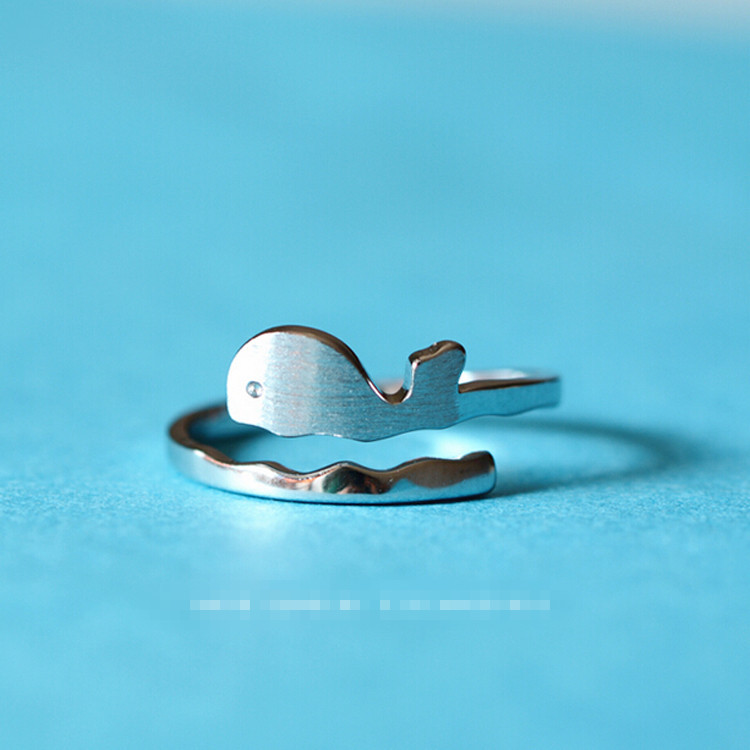 Silver Sweetheart Whale Ring - Animal Wrap Rings on Luulla