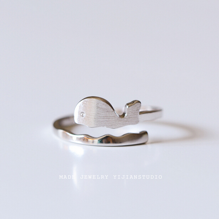 Silver Sweetheart Whale Ring - Animal Wrap Rings on Luulla